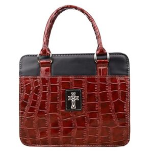 purse with silver cross crock embossed large burgandy bible cover