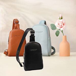 Aeeuqe Sling Bags for Women Small Travel Sling Backpack Purse PU Leather Crossbody Chest Bag Casual Daypack for Girls Pink