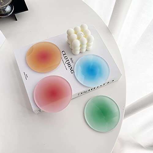 etspolt Drink Coasters Colorful Acrylic Coaster Set 4 Pcs , 3.8 Inch Round Non-Slip Table Coasters Coasters for Coffee Table