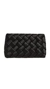 loeffler randall women’s woven puff clutch, black, one size