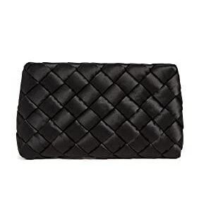 Loeffler Randall Women's Woven Puff Clutch, Black, One Size