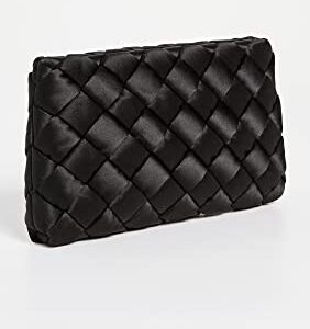 Loeffler Randall Women's Woven Puff Clutch, Black, One Size