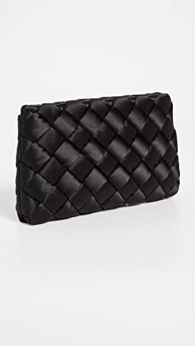 Loeffler Randall Women's Woven Puff Clutch, Black, One Size