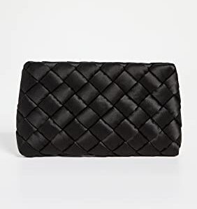 Loeffler Randall Women's Woven Puff Clutch, Black, One Size