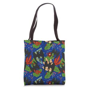 mothman tropical pattern folklore cryptid cryptozoology myth tote bag