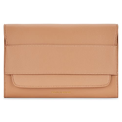 KATIE LOXTON Lila Envelope Closure Medium Womens Vegan Leather Clutch Purse Handbag Taupe