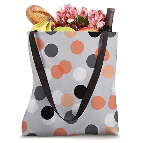 Aesthetic Dot Pattern in Black, Orange and Gray Tote Bag