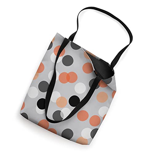 Aesthetic Dot Pattern in Black, Orange and Gray Tote Bag