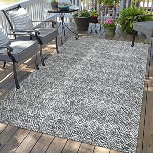 hebe large boho area rug 4’x6′ machine washable vintage bohemian rug durable cotton rug farmhouse carpet mat for patios clearance bedroom living room balcony decor,grey