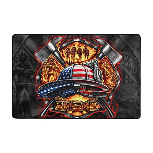 American Firefighter Flag Carpet for Bedroom Carpet Flannel Decorative Carpets Indoor Modern Plush Area Rugs Customizable Non-Slip Rug