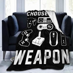 gaming throw blanket your controller gamer player ultra-soft micro light weight warm fleece flannel blanke for living room bedroom sofa chair (60″x50″, gamer blanket)