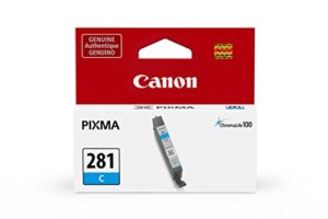 canon cli-281 cyan compatible to tr7520,tr8520,tr8620,ts6120,ts6220,ts6320,ts702,ts8120,ts8220,ts8320,ts9120,ts9520 printers