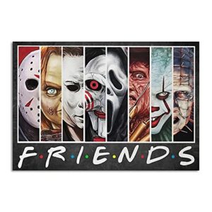 ccwacpp horror movie posters merchandise framed horror friends canvas decor scary pictures painting collectibles gifts (12x18inch (30x45cm), horror friends)