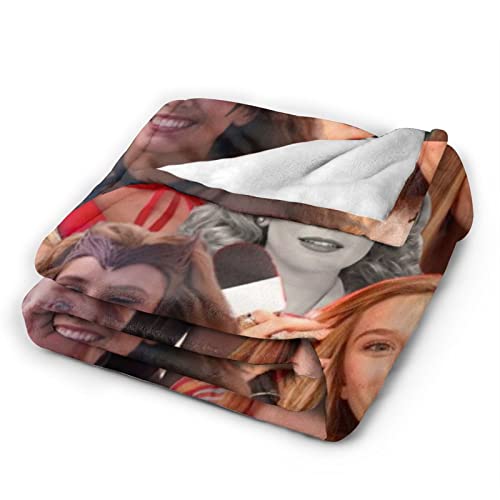 MXSLOVE Ultra Soft Throw Plush, Elizabeth Olsen Bedding Fleece Blanket for Sofa Bed Travel 50"x40"