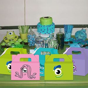 Monster Inc Treat Boxes Little Monster Candy Boxes Cardboard Present Boxes 16 Pcs 4 Style for Monster Inc Birthday Party Decorations