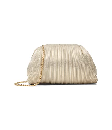 Loeffler Randall Women's Bailey Pleated Clutch, Platinum, Metallic, Gold, One Size