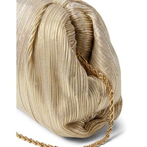 Loeffler Randall Women's Bailey Pleated Clutch, Platinum, Metallic, Gold, One Size