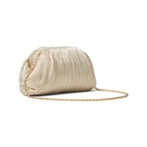 Loeffler Randall Women's Bailey Pleated Clutch, Platinum, Metallic, Gold, One Size