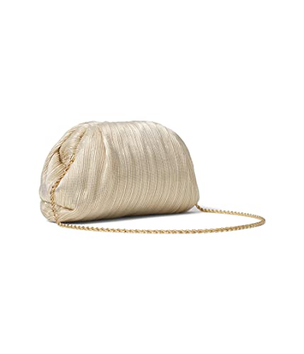 Loeffler Randall Women's Bailey Pleated Clutch, Platinum, Metallic, Gold, One Size