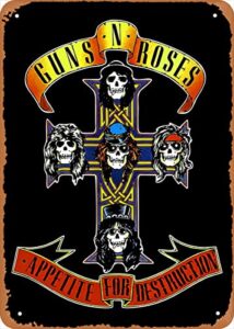 wanfst music guns n roses metal tin sign poster vintage art wall decor 12 x 8 inch