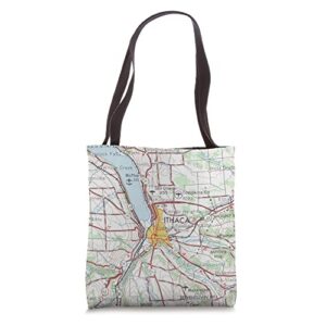 vintage ithaca ny map (1968) tote bag