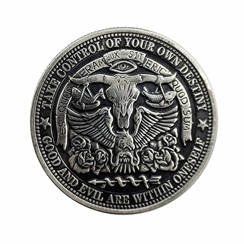 hawkspread Halloween Pumpkin Headless Horseman Soul Handed Over to Demon HOBO Nickel Antique Silver Plated Collection Satan Series Challenge Coin