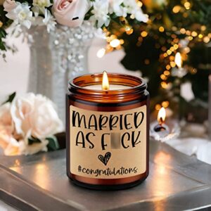 GSPY Vanilla Scented Candles - Honeymoon Gifts, Newlywed Gift, Wedding Gifts for Couple, Bride, Groom - Wedding Candles, Married AF Gifts - Funny Gifts for Married Couple, Bachelorette Gifts for Bride