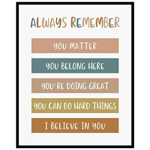 always remember, you matter, boho classroom decor, motivational poster, welcome to classroom sign, affirmation wall art, playroom decor, child art, 8×10 inch – unframed