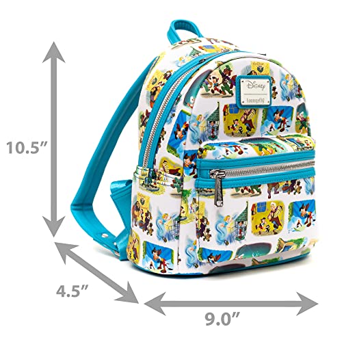 Loungefly Disney Mini Backpack, Pinocchio Little Golden Books AOP