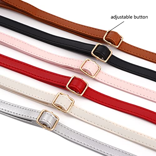 Xiazw Adjustable Soft PU Leather Shoulder Crossbody Purse Strap Bag Chain Replacement (Black - Silver)