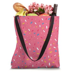 Cute Pink Donut Ice Cream Sprinkles Tote Bag