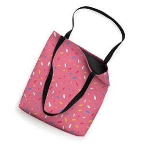 Cute Pink Donut Ice Cream Sprinkles Tote Bag