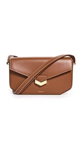 demellier women’s midi london crossbody, tan w/ecru stitching, one size