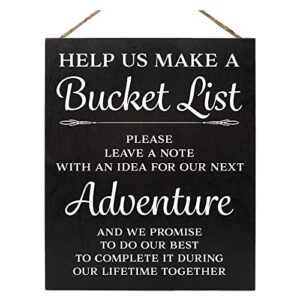 jennygems bucket list wedding signs, wedding decor, wedding reception sign, wedding table decorations, wedding bucket list, 10 x 12 wooden sign, black