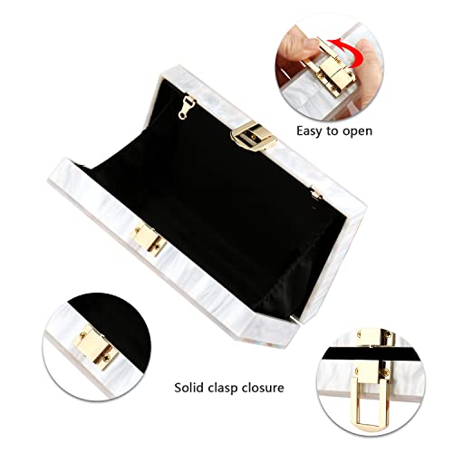 Rkrouco Women Acrylic Evening Clutch Purses Multicolor Purse Handbag for Wedding Cocktail Party Prom