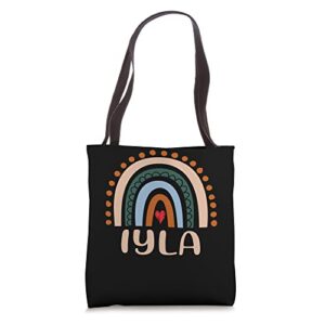 iyla name personalized funny women rainbow iyla tote bag