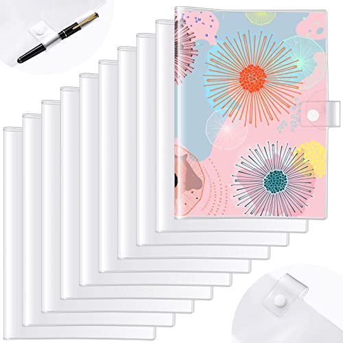 10 Pieces Notebook Cover Clear Book Cover for Book Protect Against Wear and Tear Waterproof and Dust Proof Book Cover Compatible with Hobonichi, Midori (A6 9 x 6 Inches)