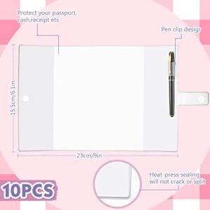 10 Pieces Notebook Cover Clear Book Cover for Book Protect Against Wear and Tear Waterproof and Dust Proof Book Cover Compatible with Hobonichi, Midori (A6 9 x 6 Inches)