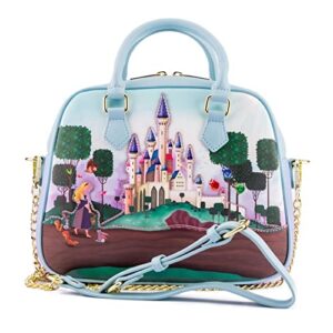 loungefly sleeping beauty castle crossbody bag