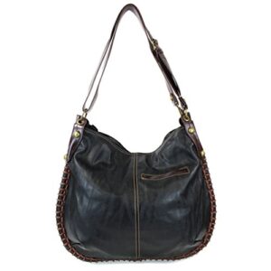 CHALA Hobo Style Large Bag Shoulder Purse with & Chala Zip Wallet Combo Set (Black_ Teal Paw Hobo & Crossbody Combo)