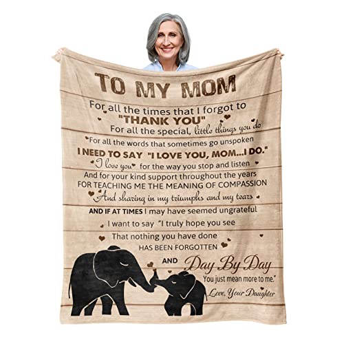 Mom Gifts from Daughter, Mom Blanket 60"x50", Birthday Gifts for Mom, Best Mom Gifts Ideas for Mother, Bonus Mom Gifts for Women Valentines Anniversary Mothers Day Christmas, to My Mom Throw Blankets