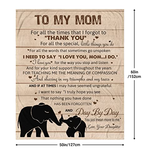 Mom Gifts from Daughter, Mom Blanket 60"x50", Birthday Gifts for Mom, Best Mom Gifts Ideas for Mother, Bonus Mom Gifts for Women Valentines Anniversary Mothers Day Christmas, to My Mom Throw Blankets