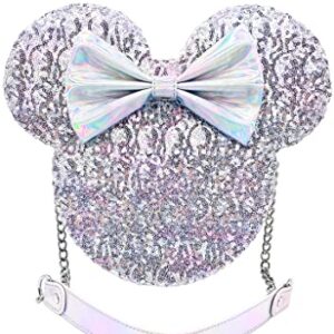 Loungefly X LASR Exclusive Disney Holographic Minnie Sequin Crossbody Bag - Fashion Bags Cute Crossbody Bags Disneybound Cosplay