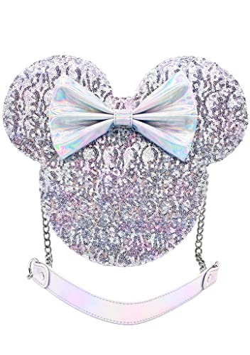 Loungefly X LASR Exclusive Disney Holographic Minnie Sequin Crossbody Bag - Fashion Bags Cute Crossbody Bags Disneybound Cosplay