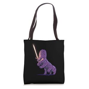 tardigrade warrior swordsman microbiology science water bear tote bag