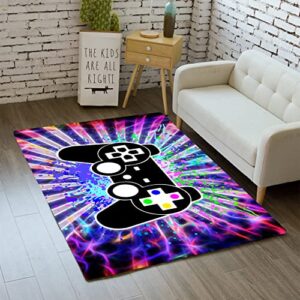 gaming rugs for boys bedroom,gamer area rugs,video games room carpets,game style boys bedroom decor,gaming decor floor pad rugs,gamepad controller bathroom comfy floor doormats 2’×3′ purple