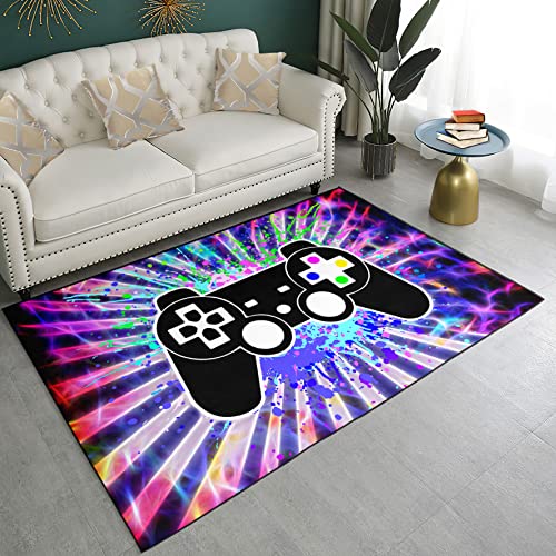 Gaming Rugs for Boys Bedroom,Gamer Area Rugs,Video Games Room Carpets,Game Style Boys Bedroom Decor,Gaming Decor Floor Pad Rugs,Gamepad Controller Bathroom Comfy Floor Doormats 2'×3' Purple