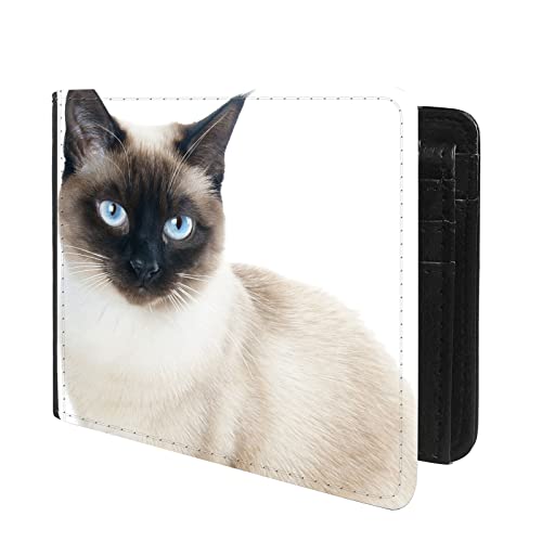 Unique Desige Pattern - Siamese Cat, Slim Front Pocket Wallet Billfold RFID Blocking