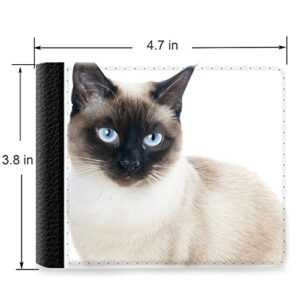 Unique Desige Pattern - Siamese Cat, Slim Front Pocket Wallet Billfold RFID Blocking