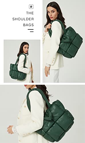 Puffer Shoulder Bag for Women Mini Down Satchel Hobo Bag Quilted Tote Bag Chic Purses 2023